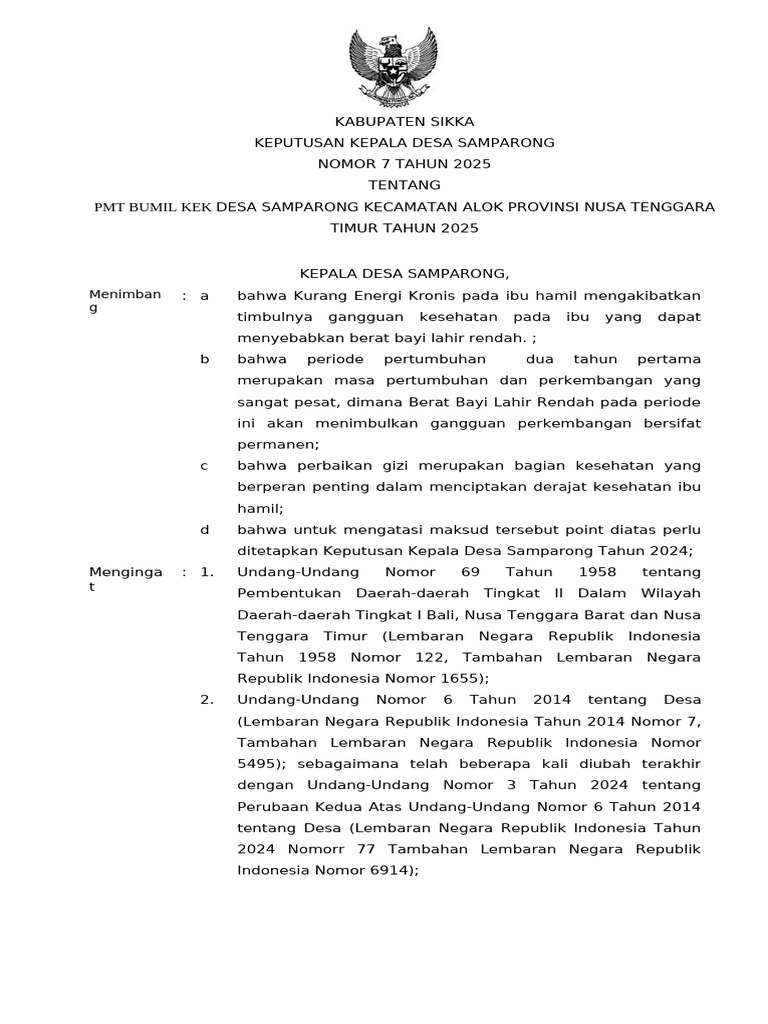 SK Pmt-Bumil-Kek 2025 | PDF