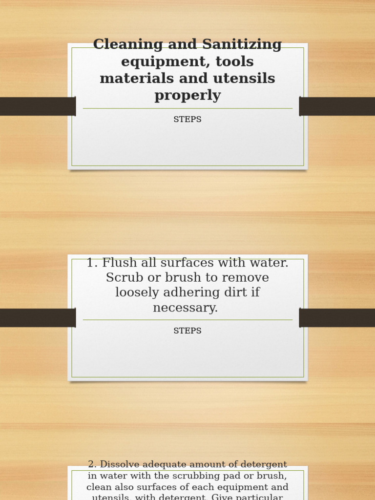 Cleaning and Sanitizing Equipment BPP | PDF