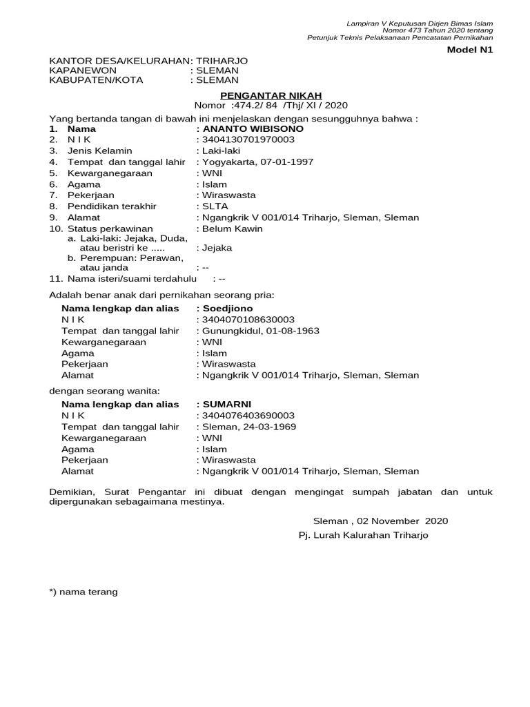 Lampiran V Keputusan Dirjen Bimas Islam | PDF