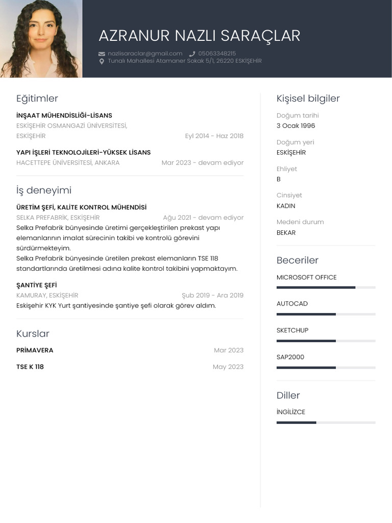 CV Azranur Nazli Saraã - Lar | PDF
