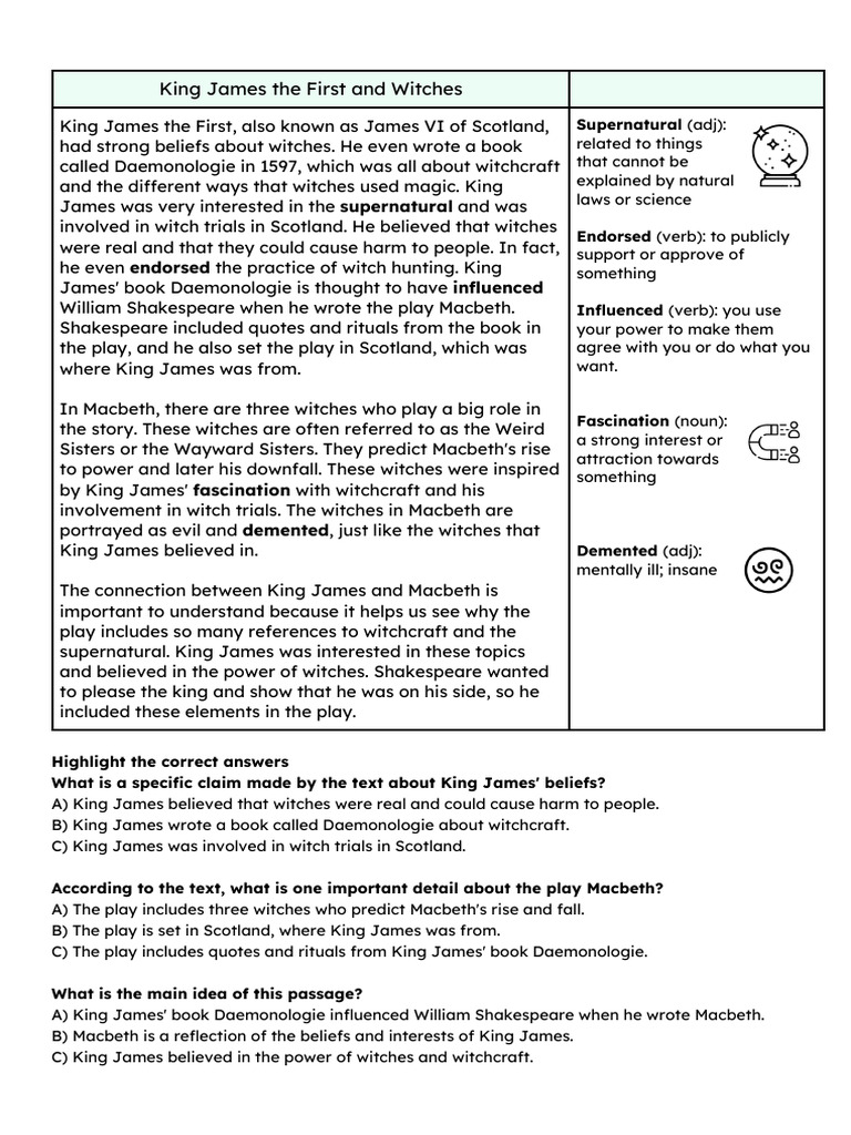 1 - King James and Witches | PDF | Witchcraft | Macbeth