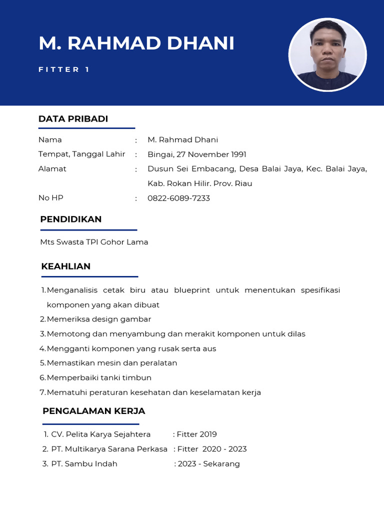 CV Rahmad Dhanii | PDF
