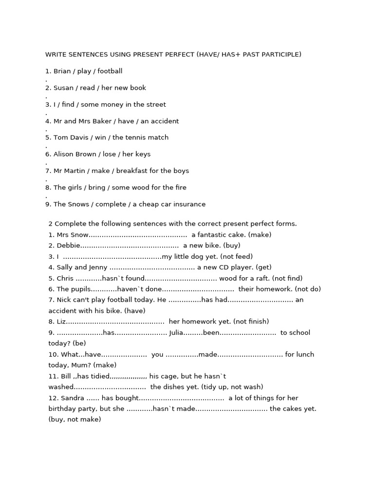 Present Perfect 2024 | PDF