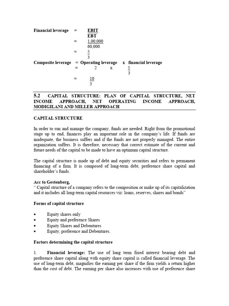 Understanding Capital Structure and Leverage | PDF | Capital Structure ...