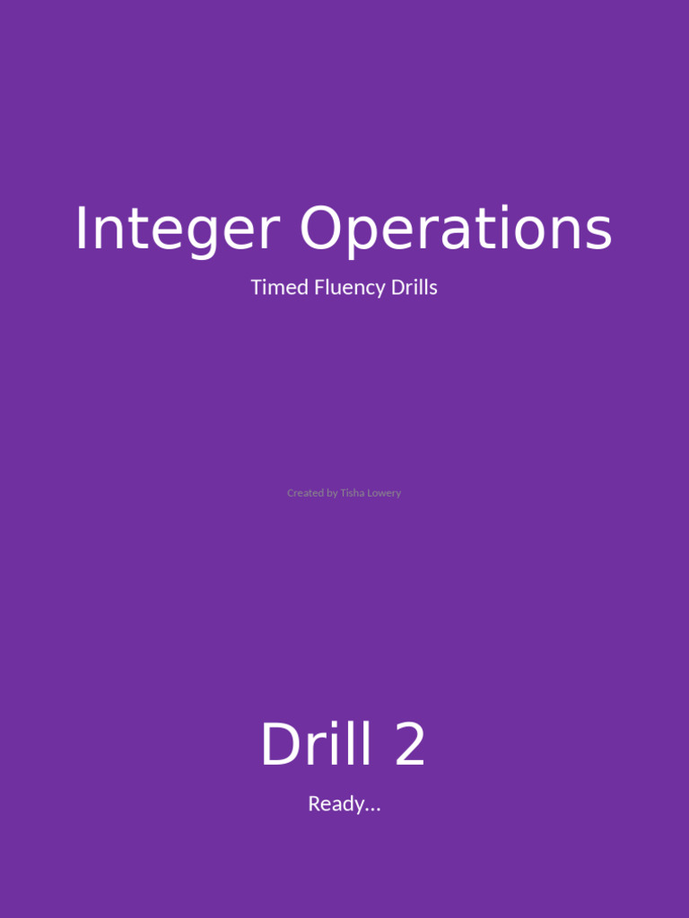 Adding Integer Operations Drill 2 | PDF