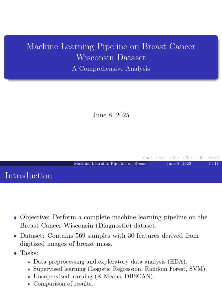 Machine Learning Pipeline On Breast Cancer Wisconsin Dataset | PDF ...