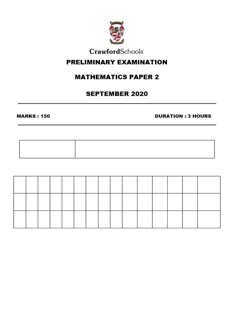 2020 Math Prelim Paper 2 | PDF | Circle | Slope