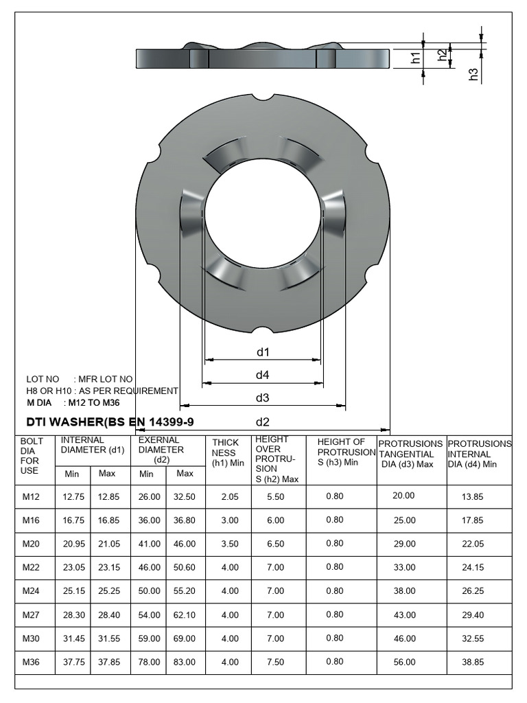 DTI Washer Specifications and Dimensions | PDF