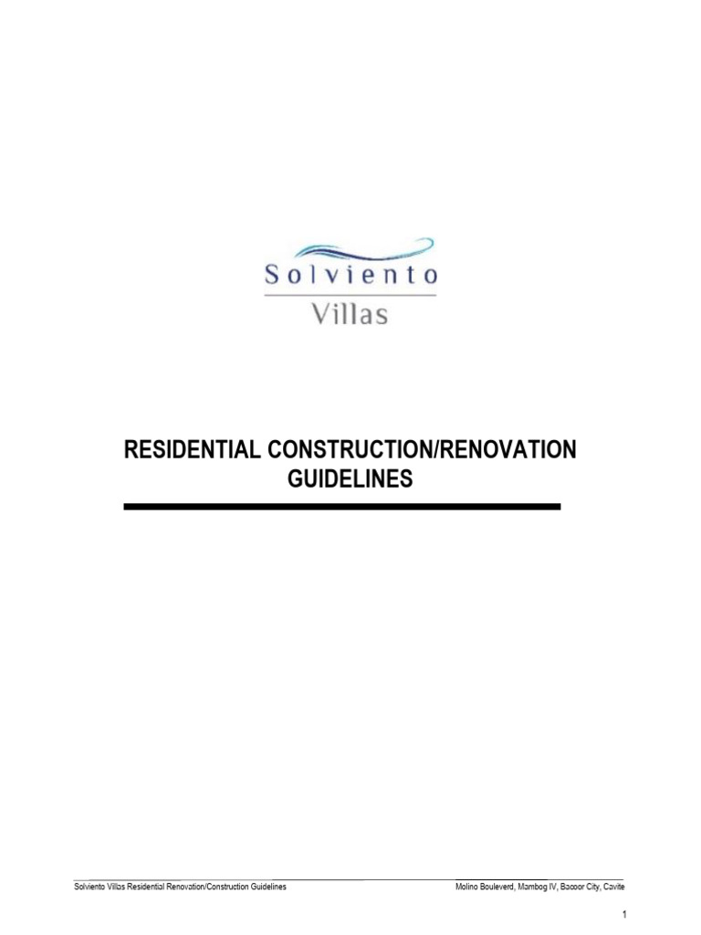 Solviento Villas Construction Guidelines | PDF | Profanity | Fine (Penalty)