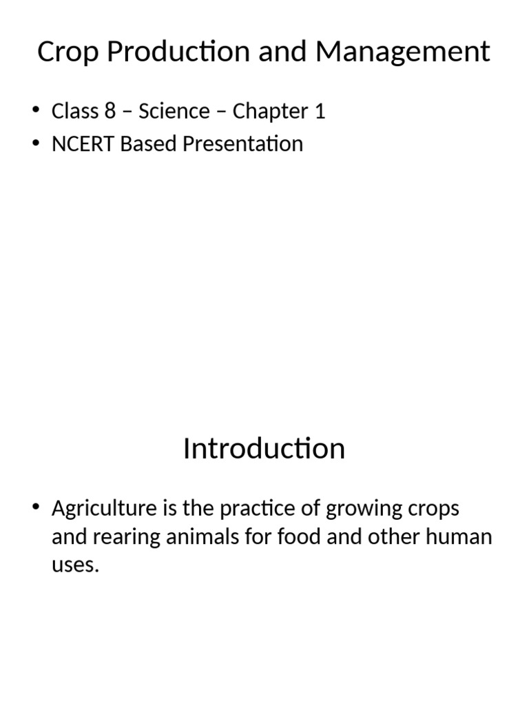 Class 8 Crop Production and Management | PDF