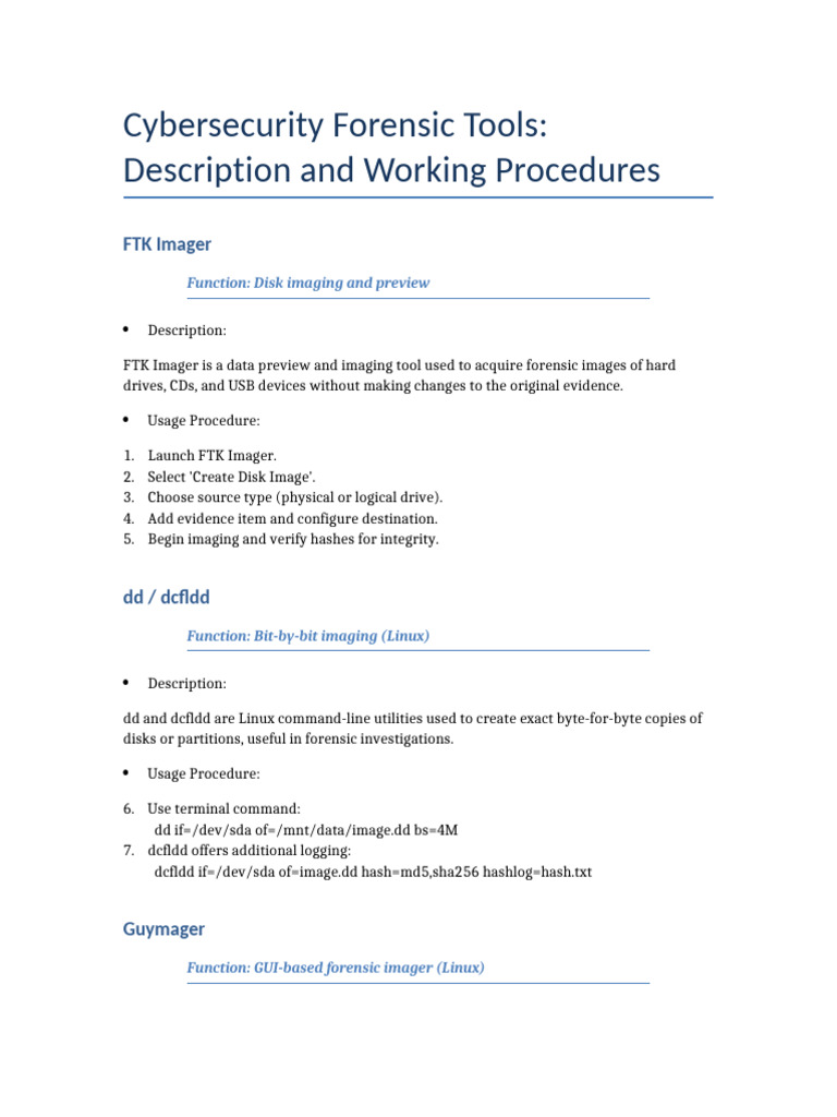 Cybersecurity Forensic Tools Updated | PDF | Computer File | Malware