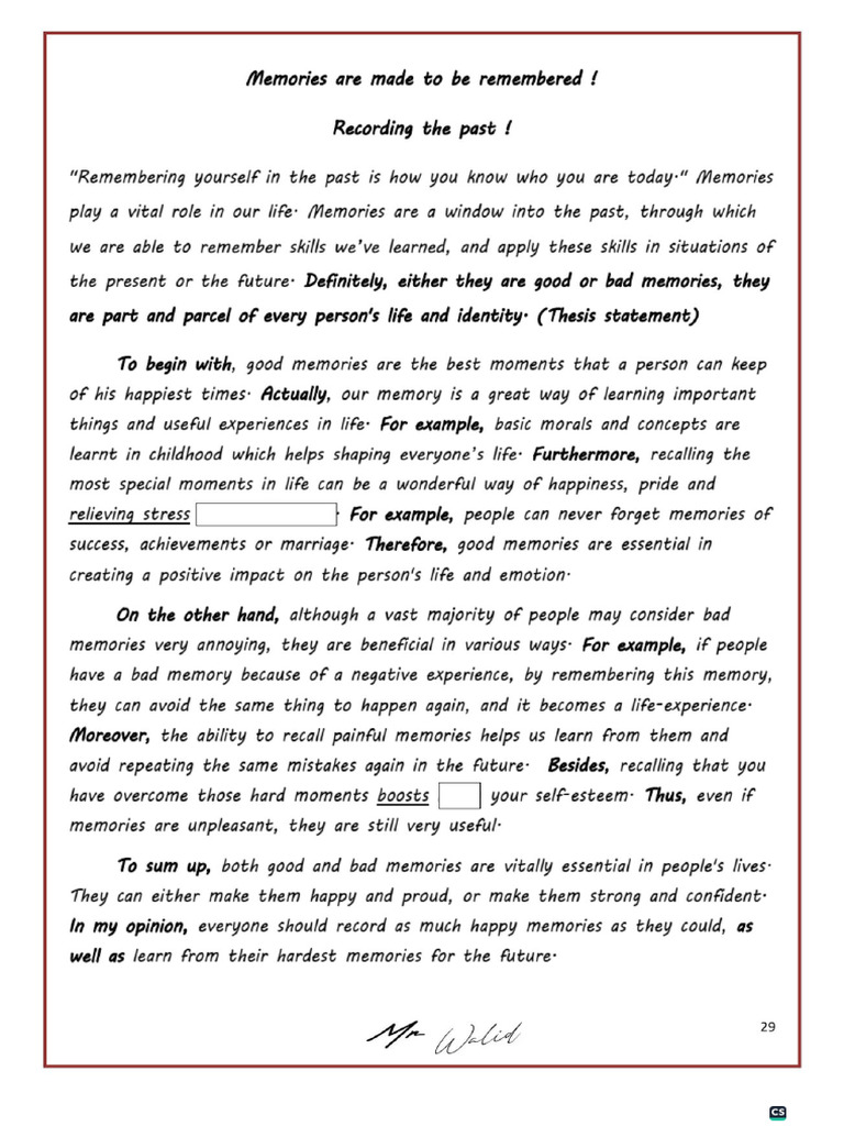 Memories Pdf
