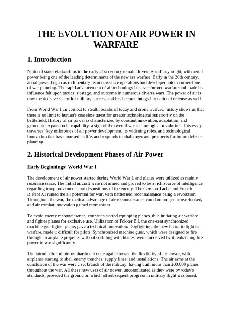 The Evolution of Air Power in Warfare Ai | PDF | Aerial Warfare ...