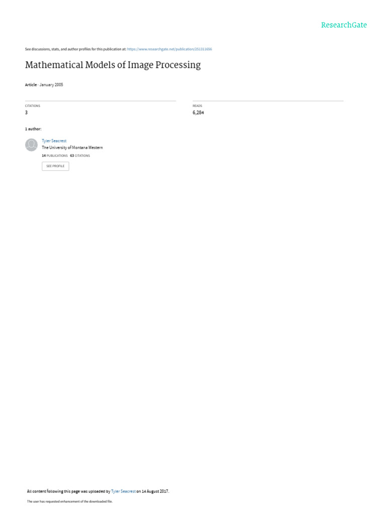 Mathematical Models of Image Processing | PDF | Algebra | Image Processing
