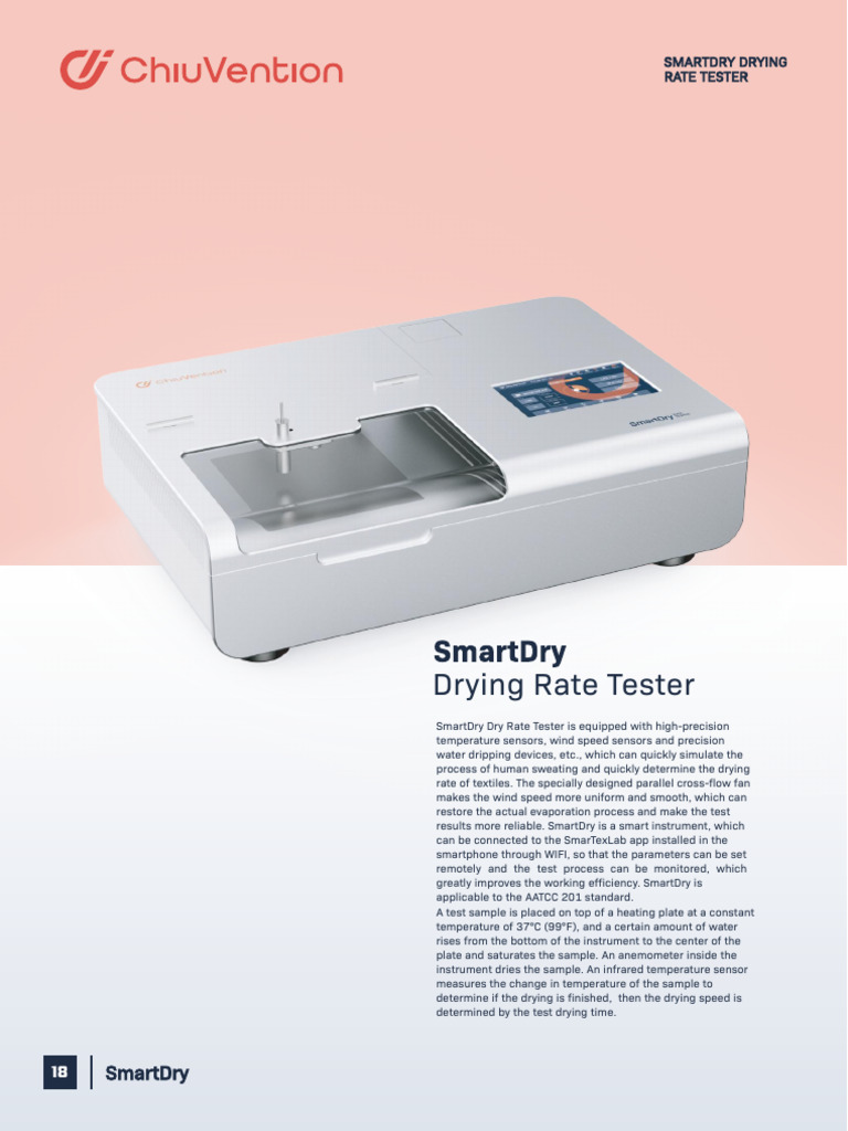 SmartDry Textile Drying Rate Tester | PDF | Wind Speed | Smartphone