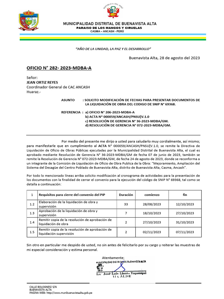OFICIO N B1 Cerrar | PDF