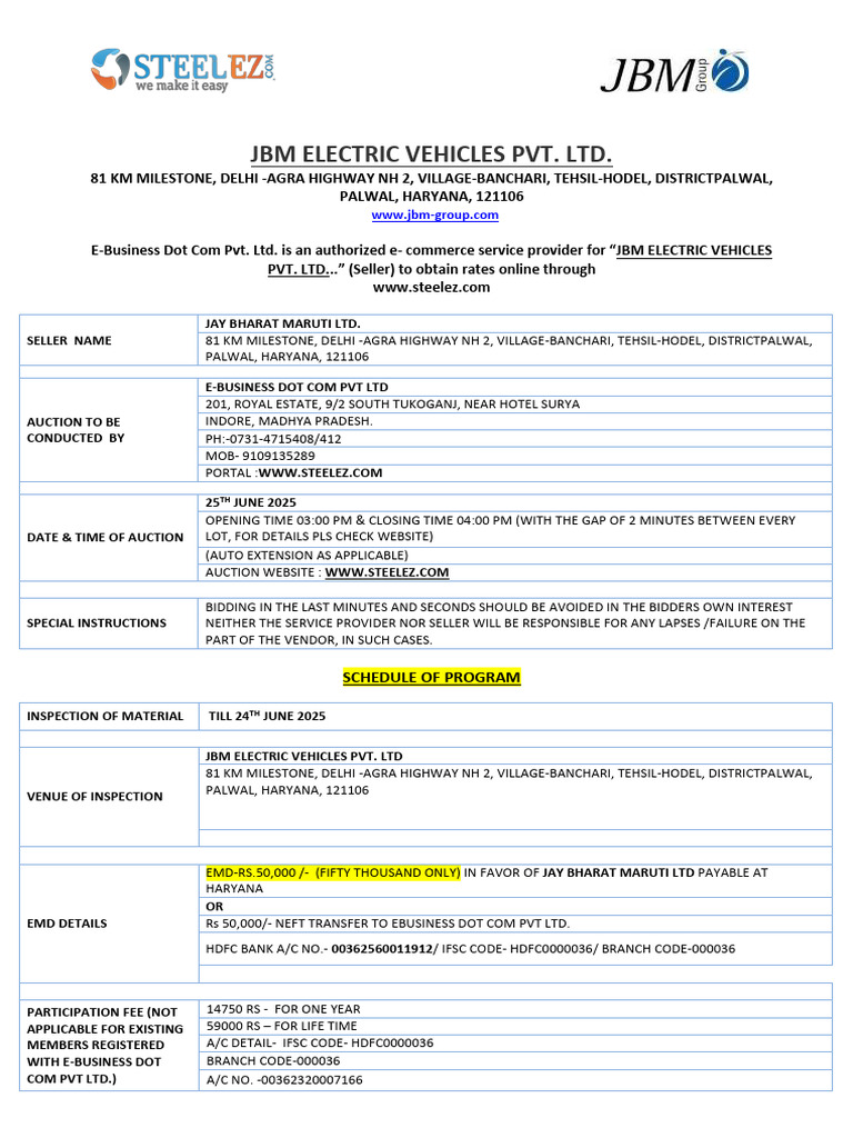 JBM Haryana 25th June 2025 | PDF | Auction | Legal Liability