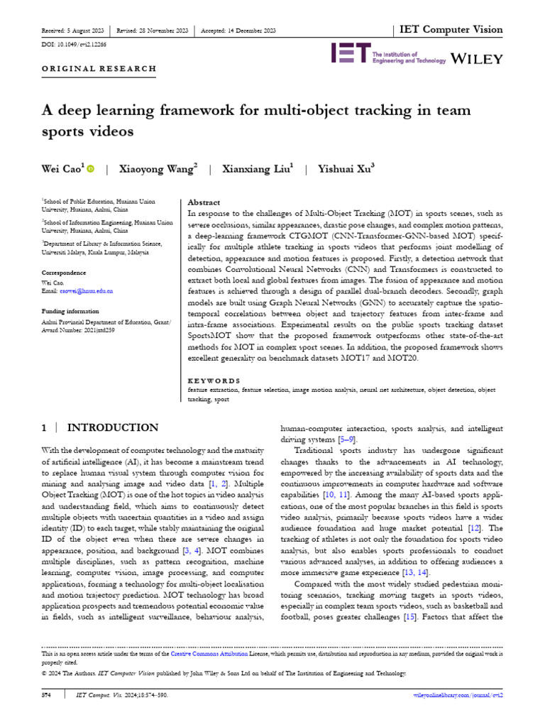 A Deep Learning Framework For Multi-Object Trackin | PDF | Computer ...