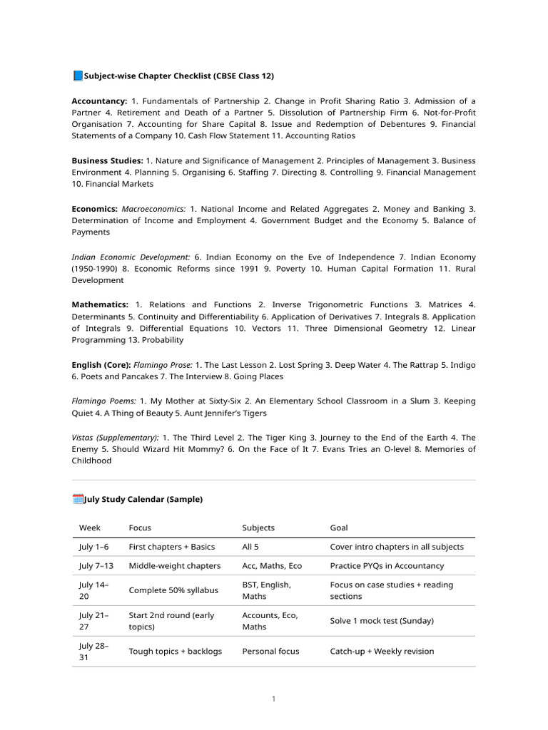 Subject-wise Study Plan for FFA | PDF | Mathematics | Integral