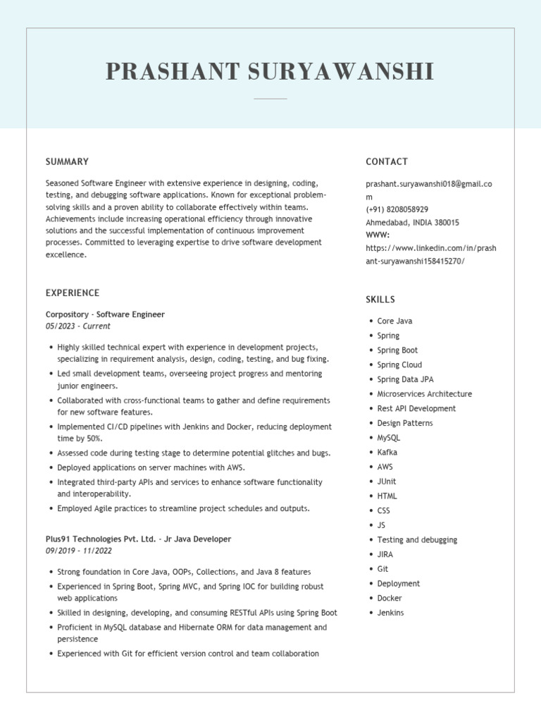 Prashant Suryawanshi - Java | PDF | Databases | Java (Programming Language)