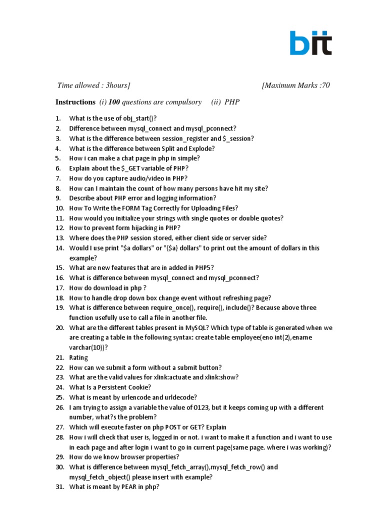 PHP Paper | PDF | Php | Software Development