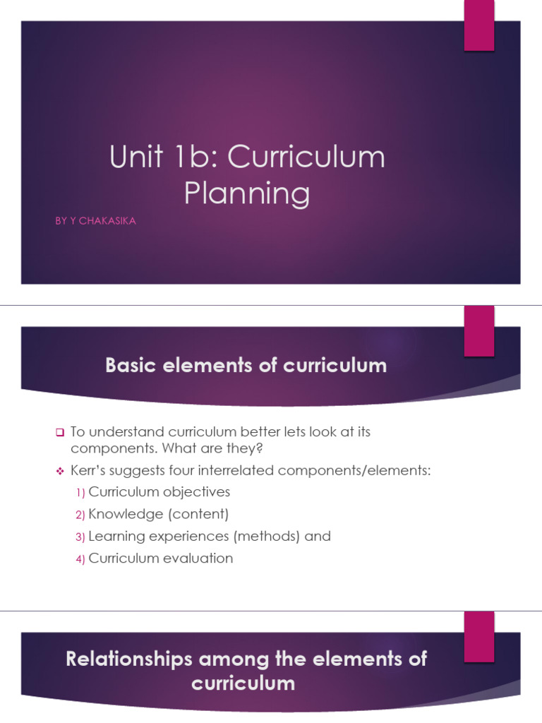 Unit1b Curriculum Planning | PDF | Curriculum | Pedagogy