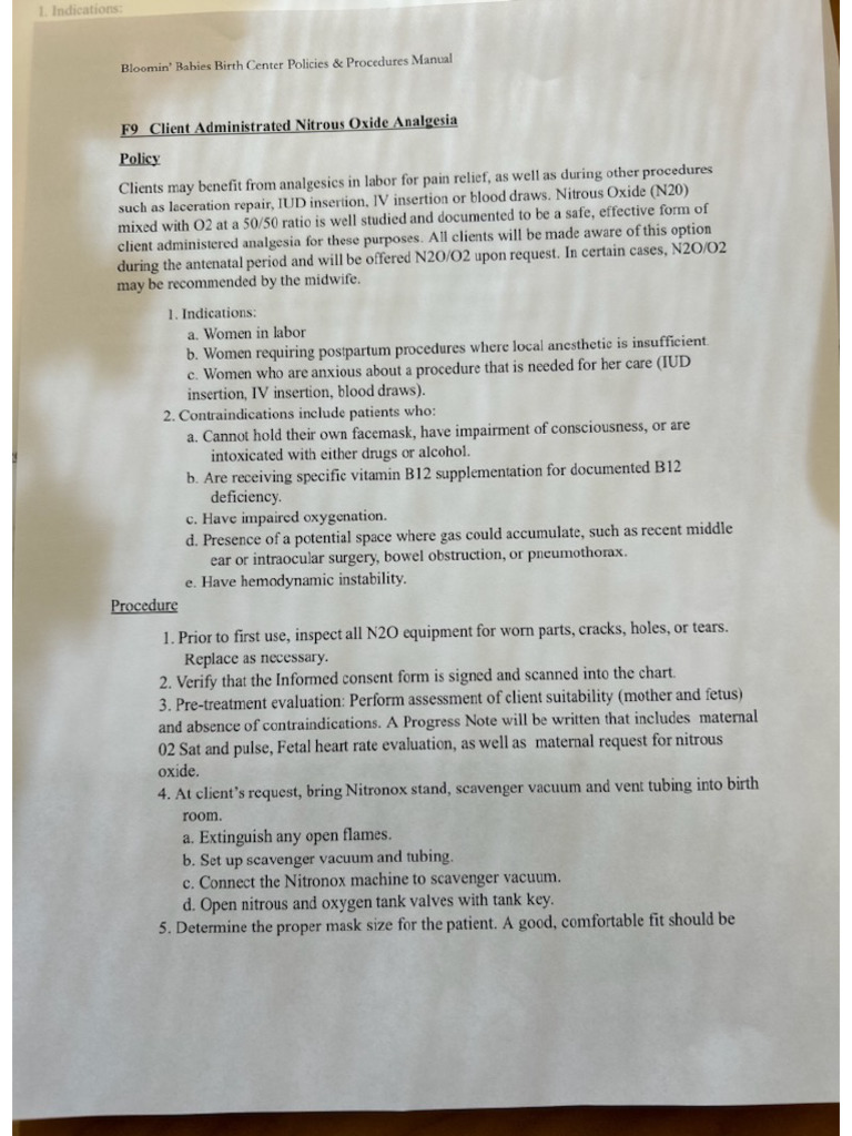 Nitrous Oxide Protocol | PDF