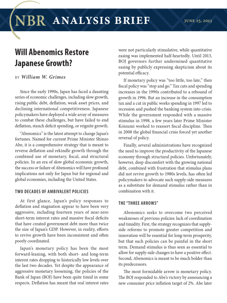 Grimes Abenomics | PDF | Shinzō Abe | Economies