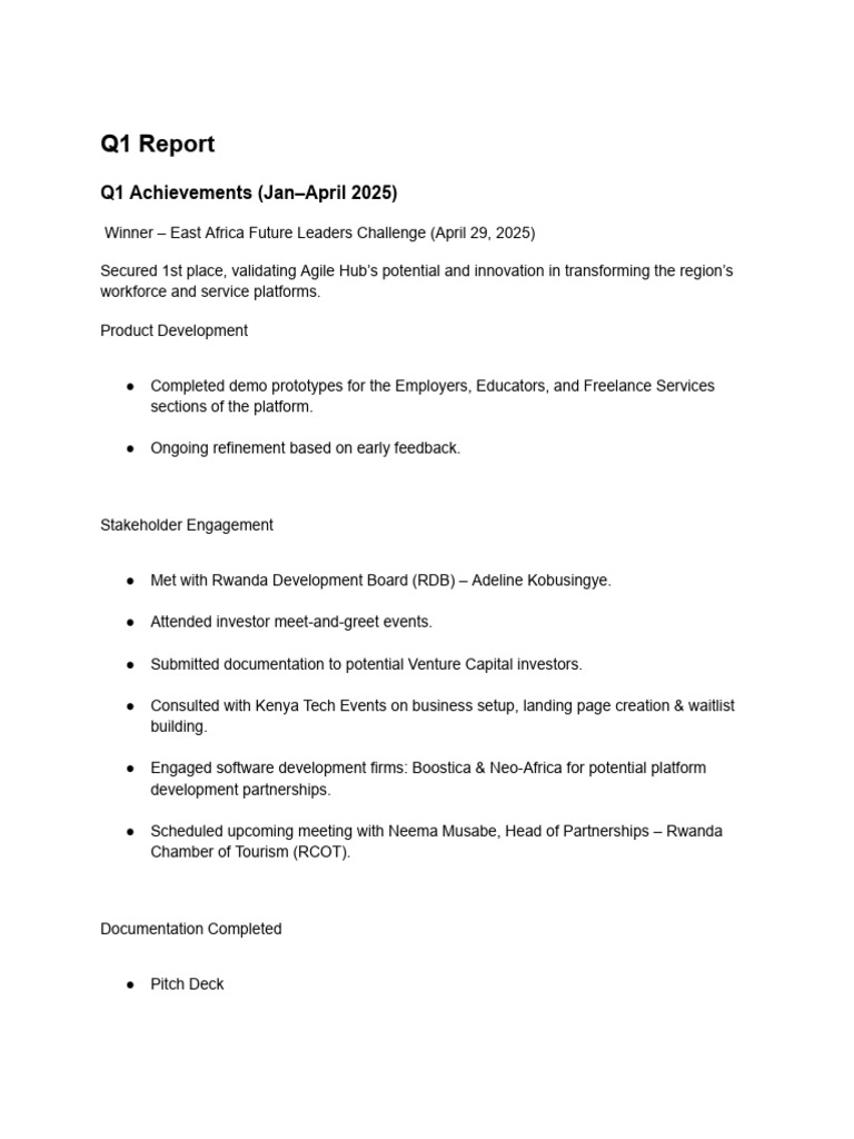 Q1 Report | PDF