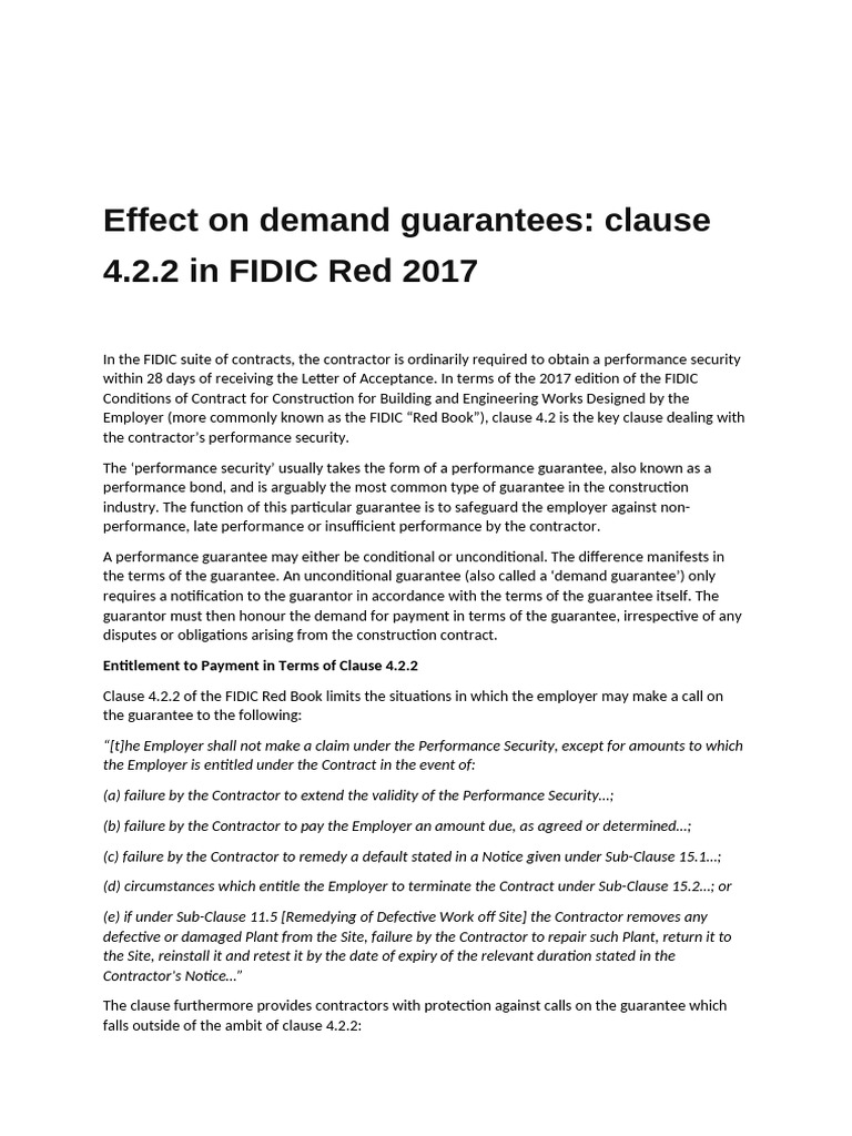 Effect On Demand Guarantees | PDF | Guarantee | Indemnity