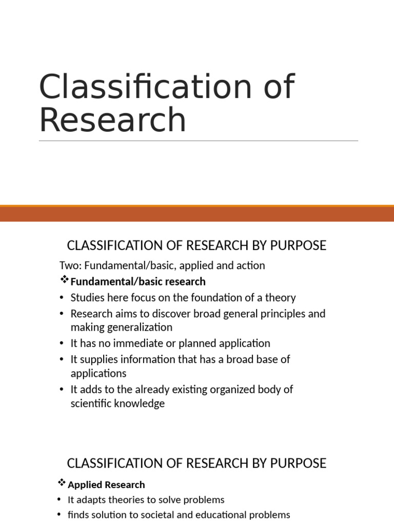 1.1. Classification of Research | PDF