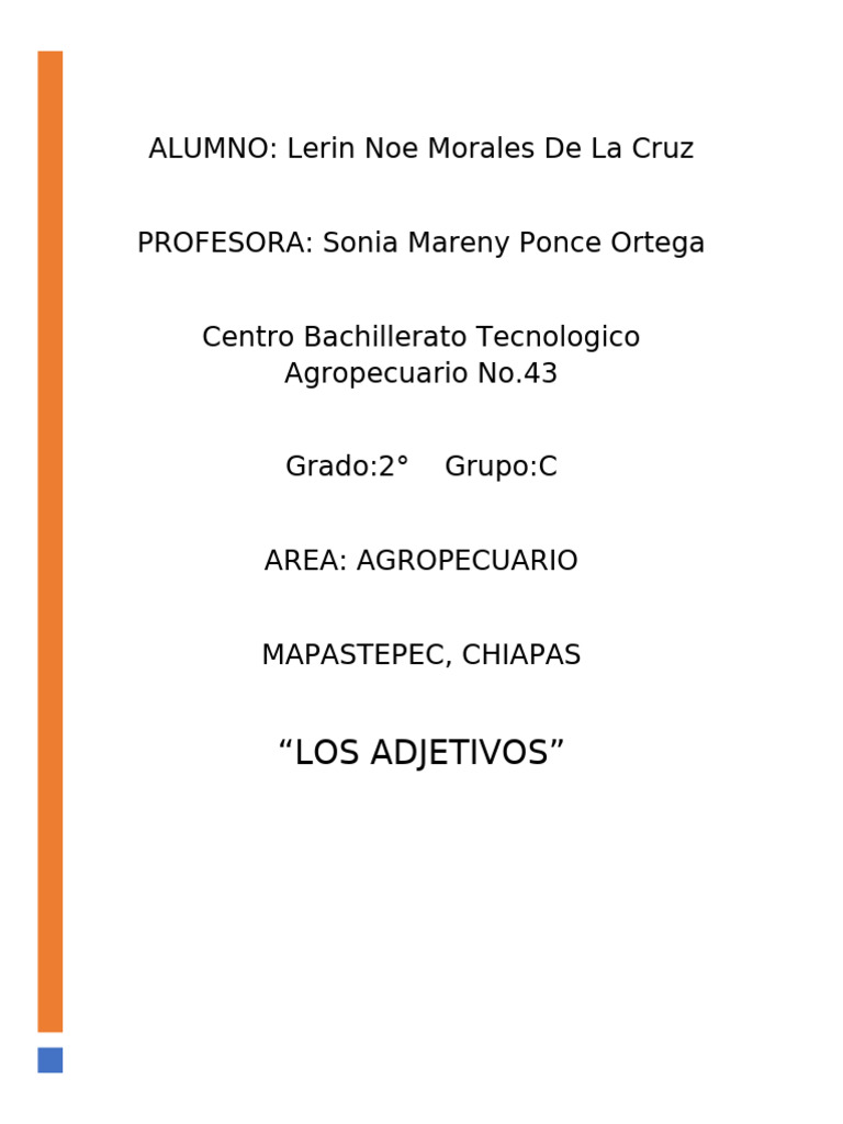 Los Adjetivos (Lerin) | PDF | Adjetivo | Sustantivo