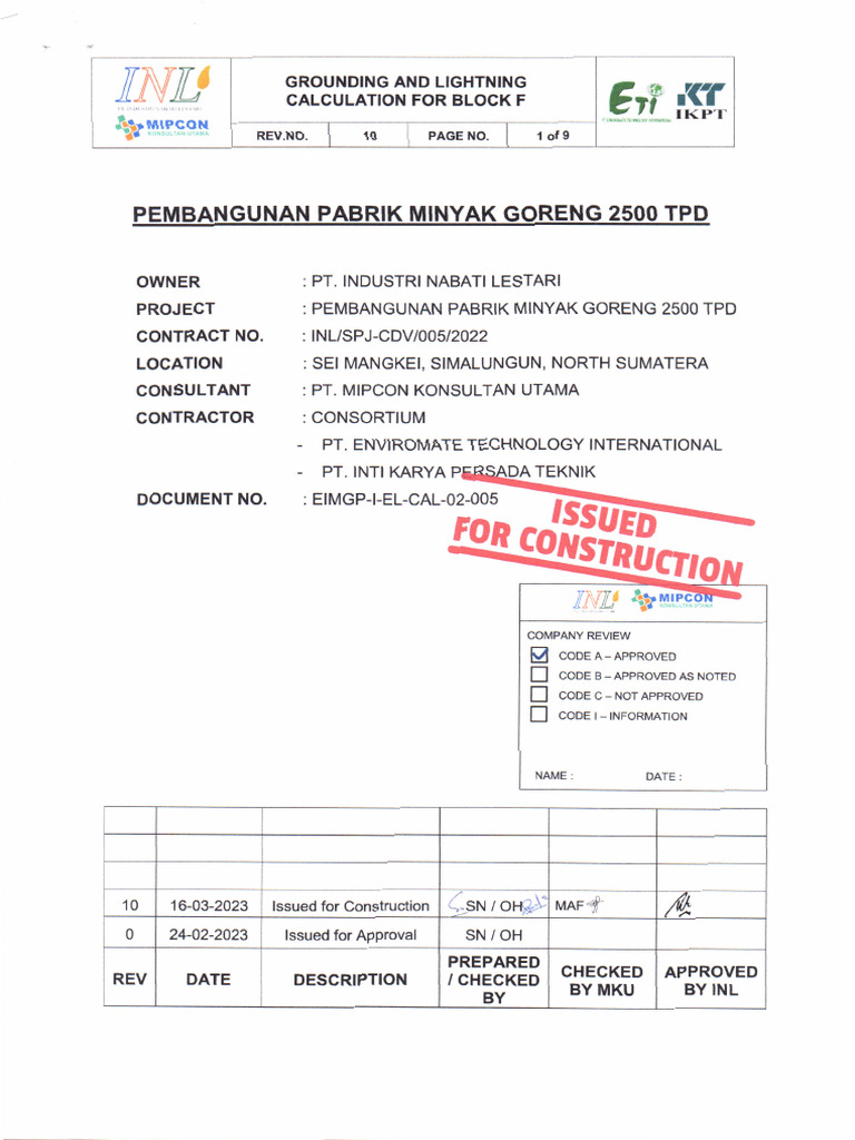 EIMGP-I-EL-CAL-02-005 - R10 Grounding - Lightning Calculation For Block F-Approved | PDF ...