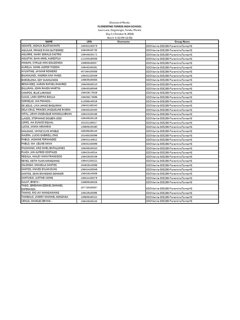 Pisa Pre Test Fths Jhs | PDF | Manila | Schools