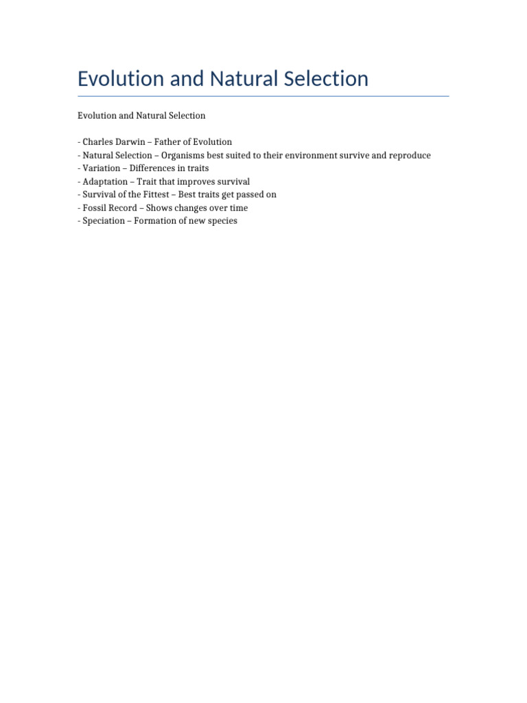 Evolution and Natural Selection | PDF