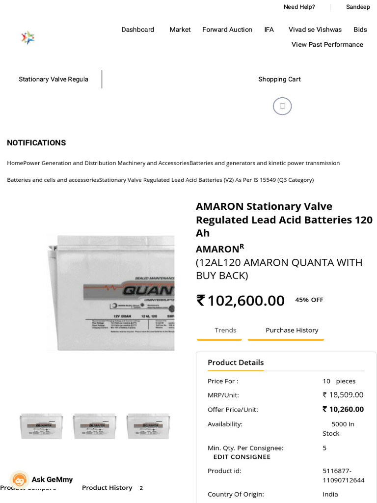 Stationary Lead Acid Batteries IS 15549 | PDF