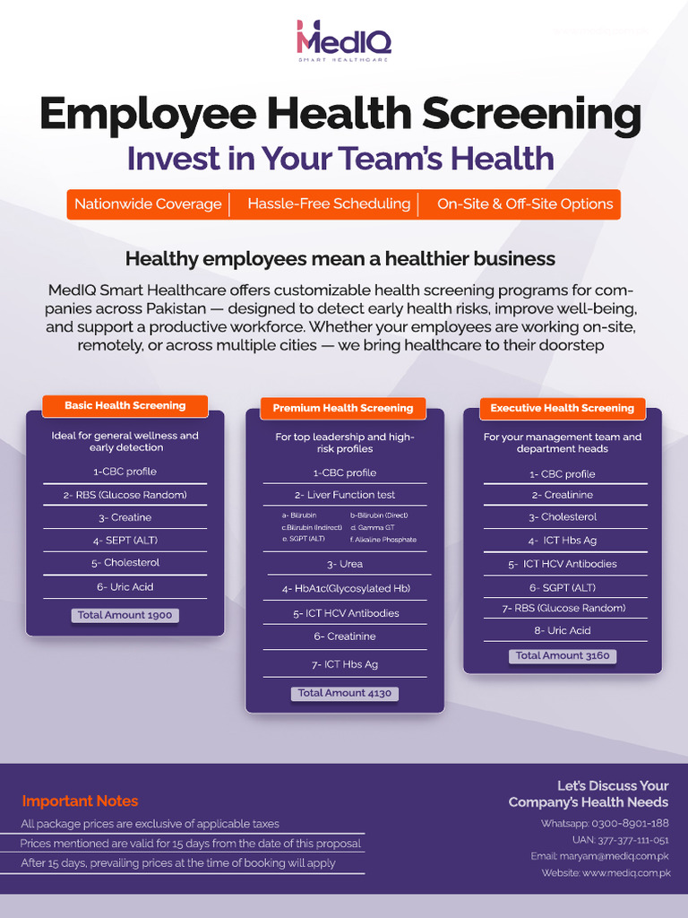 Customizable Employee Health Screenings | PDF