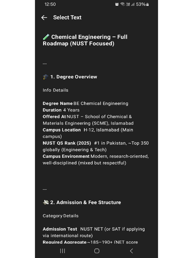 Roadmap For Chemical Engineering PDF | PDF