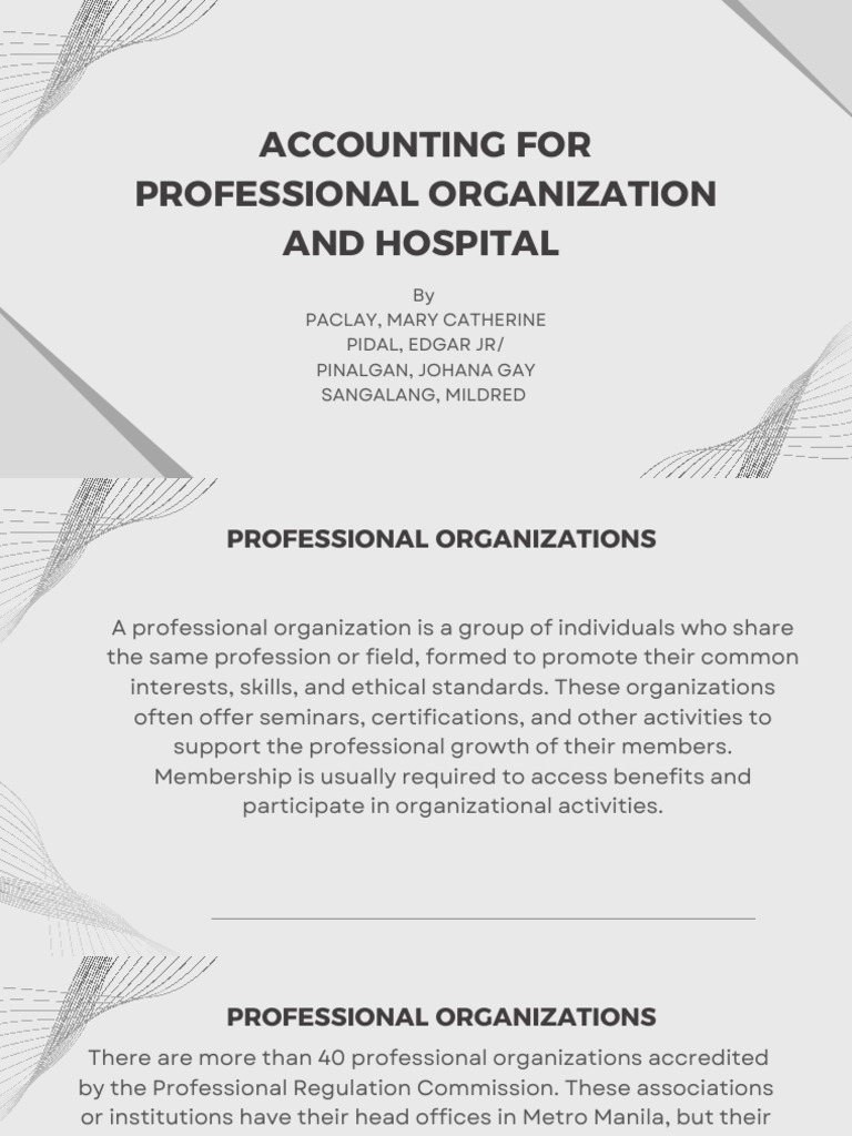 Accounting for Professional Organizations & Hospitals | PDF | Fund ...