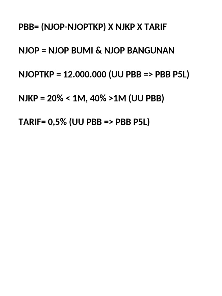 Contoh Perhitungan PBB (220425) | PDF
