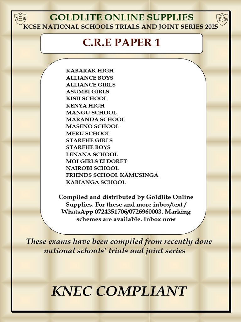 Cre PP1 Top Schools 2025 Trials | PDF | Book Of Exodus | Covenant ...