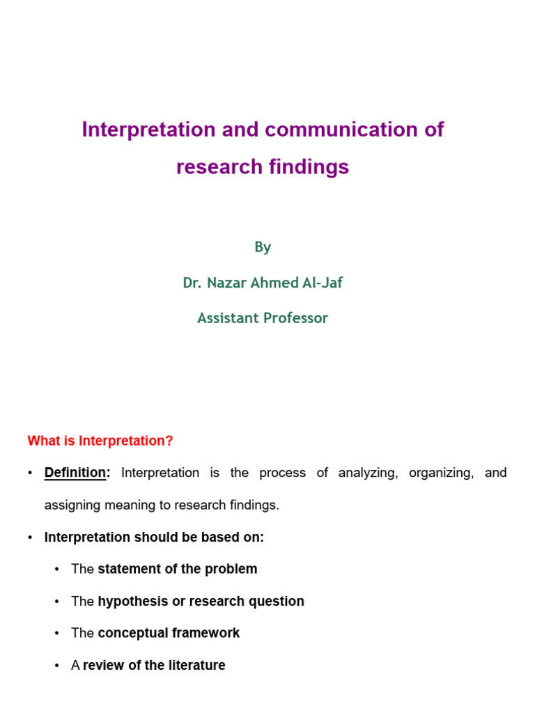 8 - Interpritation and Communication | PDF | Quantitative Research ...