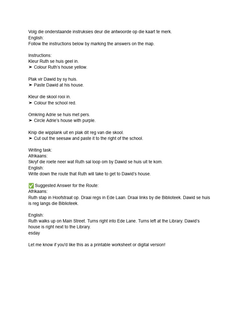 Map Instructions and Route Writing | PDF