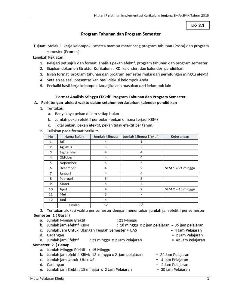 Contoh Prota Promes | PDF