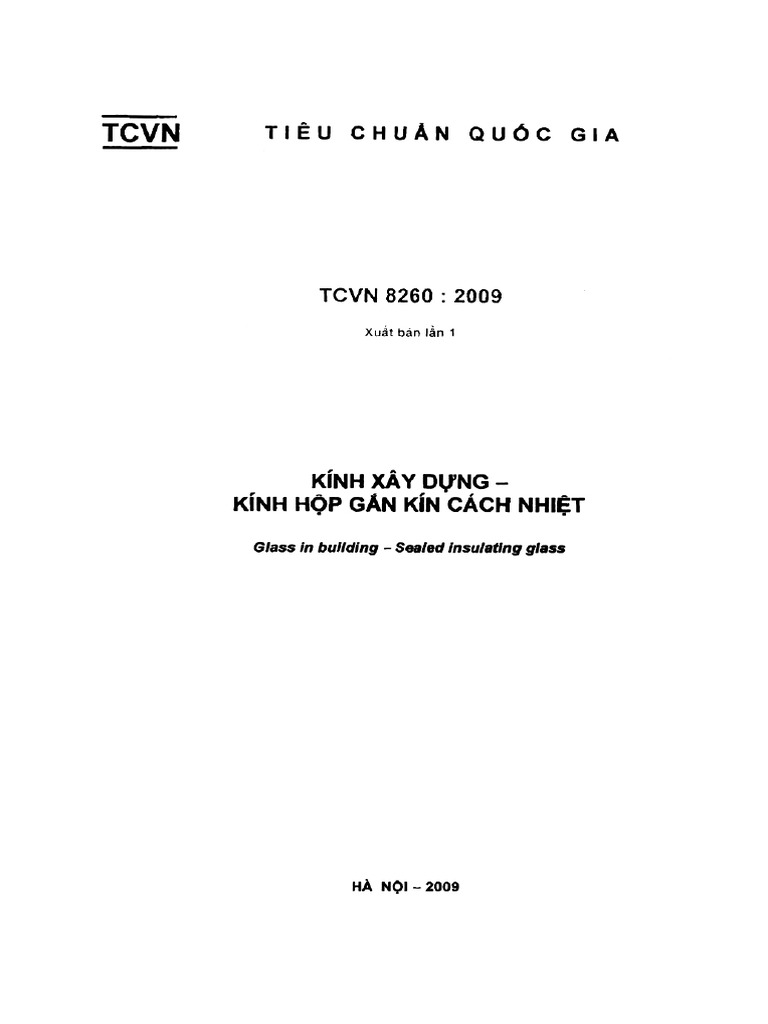 TCVN 8260-2009 - Kính Hộp Gắn Kín Cách Nhiệt | PDF