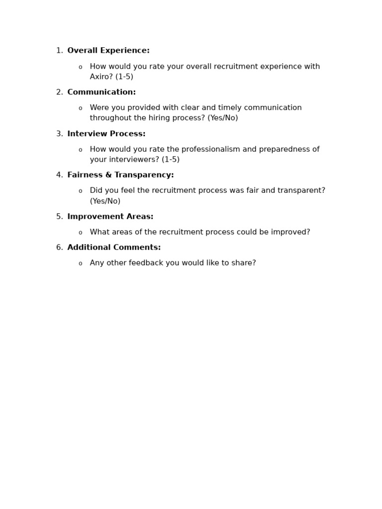 Candidate Experience Survey | PDF