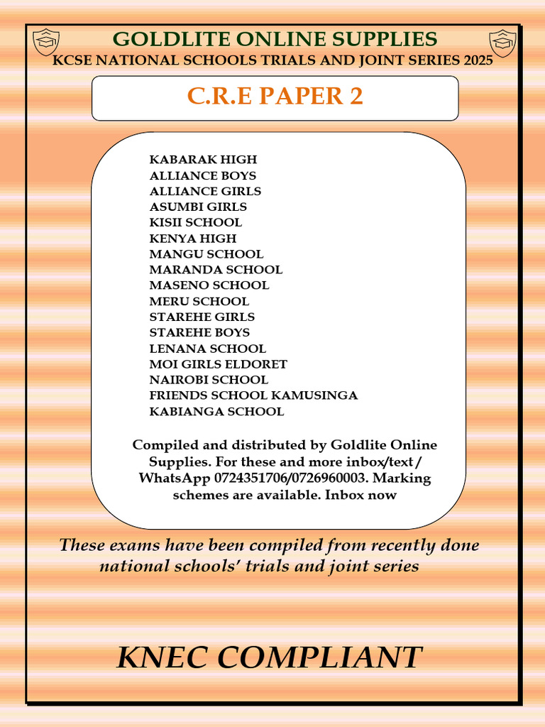 Cre PP2 Top Schools 2025 Trials | PDF | Jesus | John The Baptist