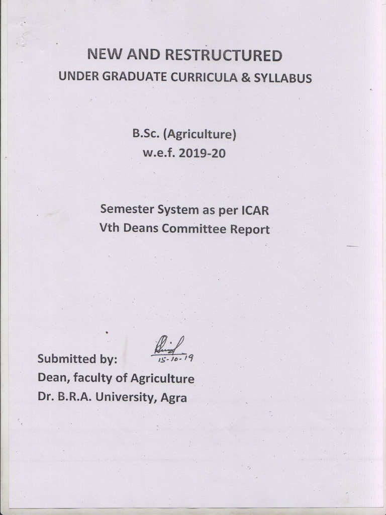 B.SC - Agriculture Syllabus | PDF