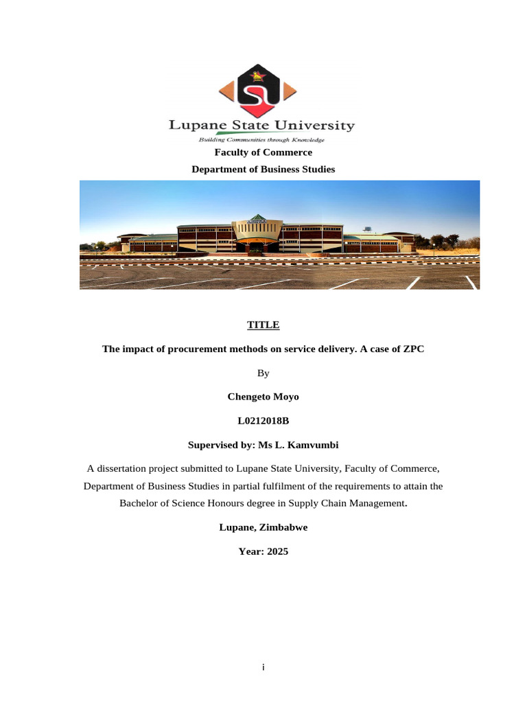 Chengeto Final Draft 22 | PDF | Procurement | Methodology