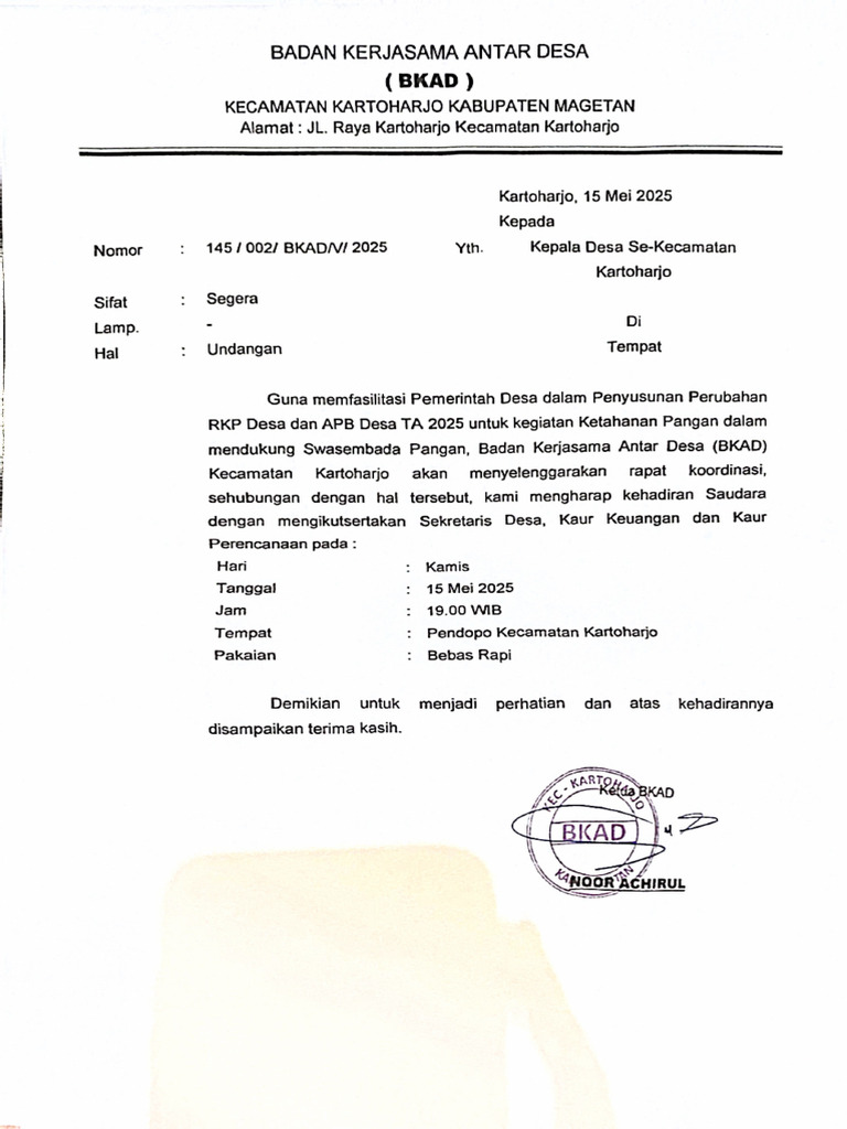 Undangan Rakor | PDF